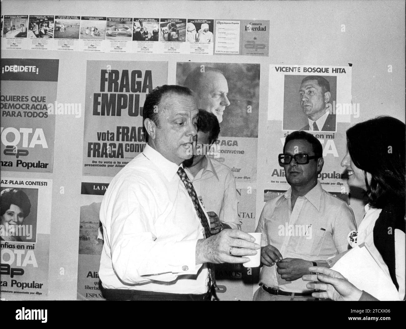 Don Manuel fraga during the popular alliance campaign for the 1977 ...