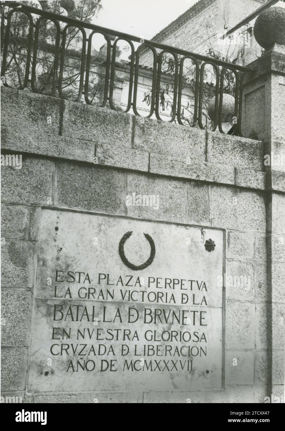 Brunete (Madrid), 1939 (CA.). Spanish Civil War. Commemorative ...