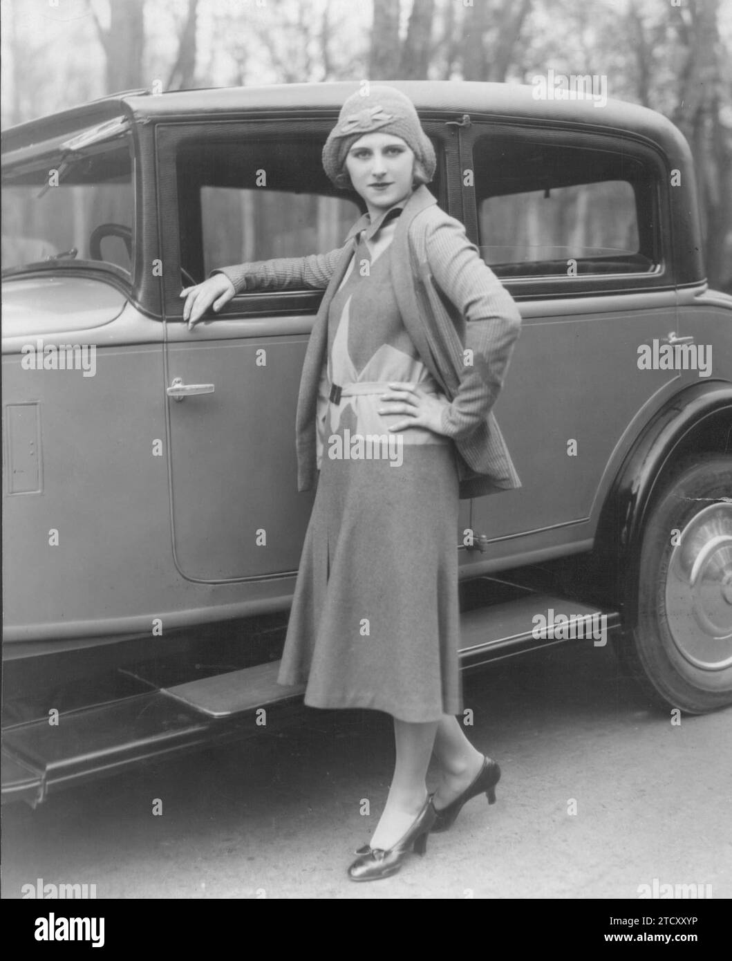 12/31/1929. Actress Jeanne Helbling poses with a beige sports outfit ...