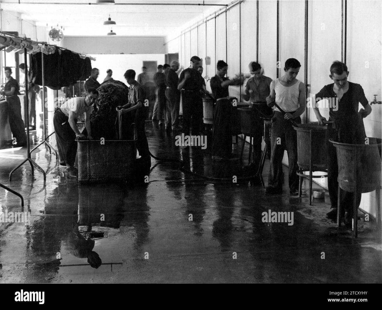 09/30/1938. Dry cleaning and washing workshop, where the clothes of the ...