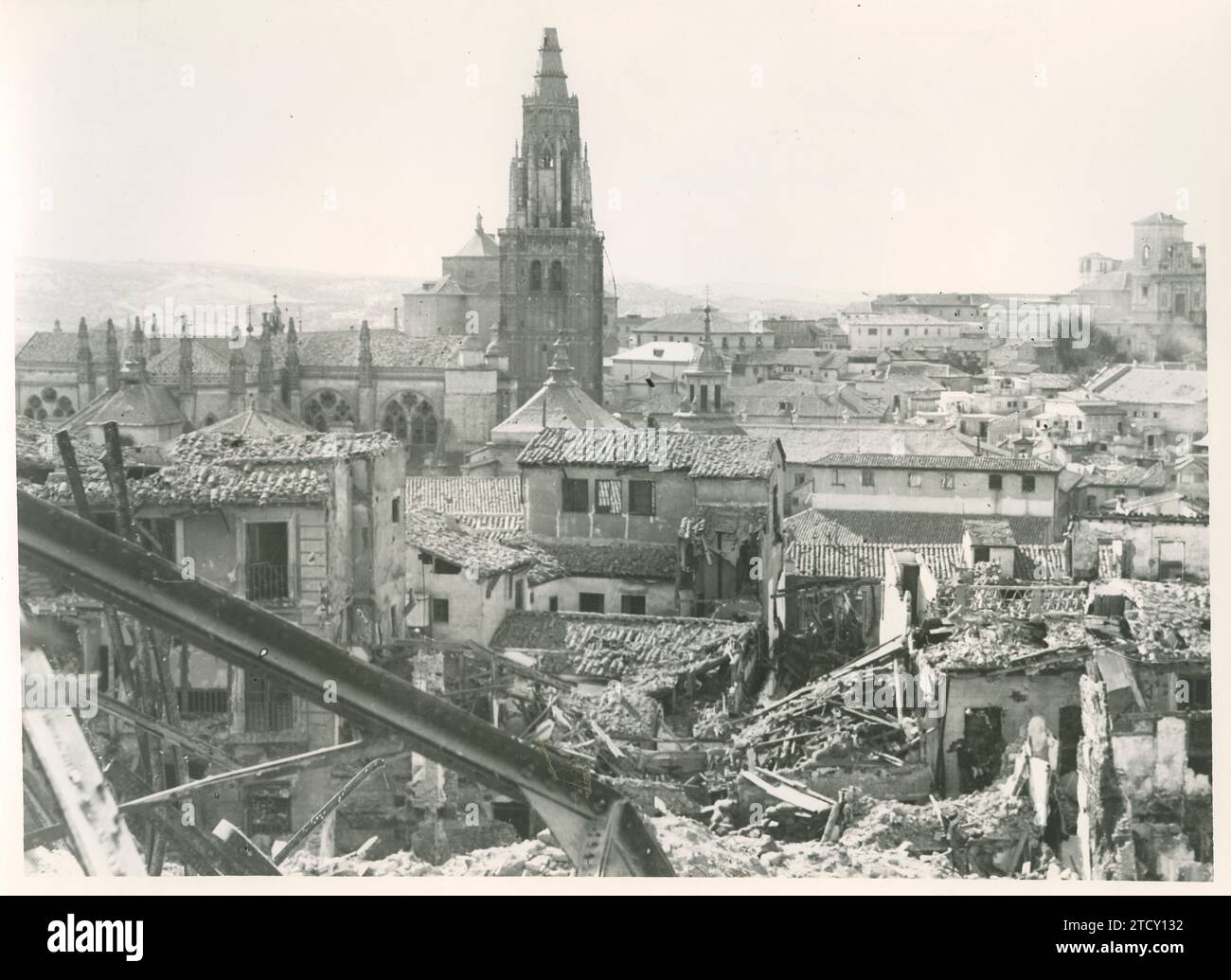 Toledo, December 1936. Spanish Civil War. View of the city destroyed ...