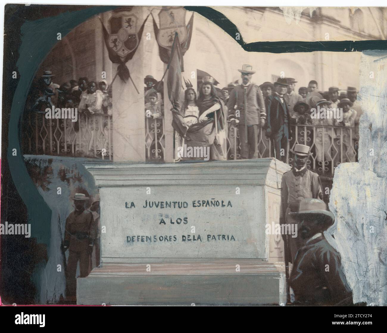 Havana (Cuba), January 1896. Allegory of Spain and Cuba. Credit: Album ...