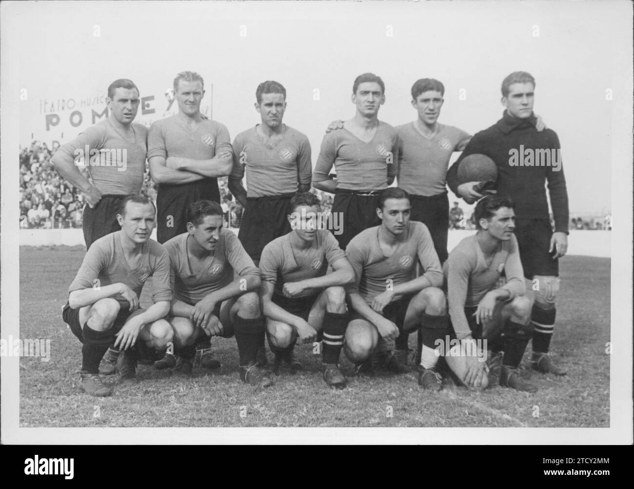 Players of the Spanish Barcelona team in 1935. Credit: Album / Archivo ...