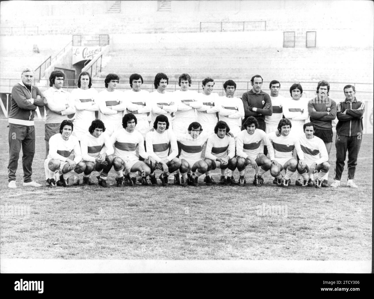 The complete squad of the Elche Football Club, at the end of the 1974 ...
