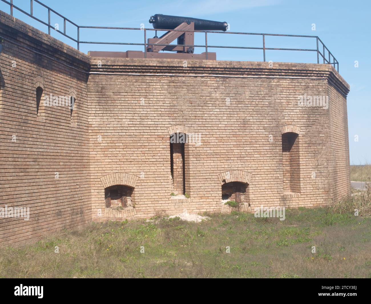 Cannon at civil war Fort Gaines, Dauphin Island, Alabama Stock Photo ...