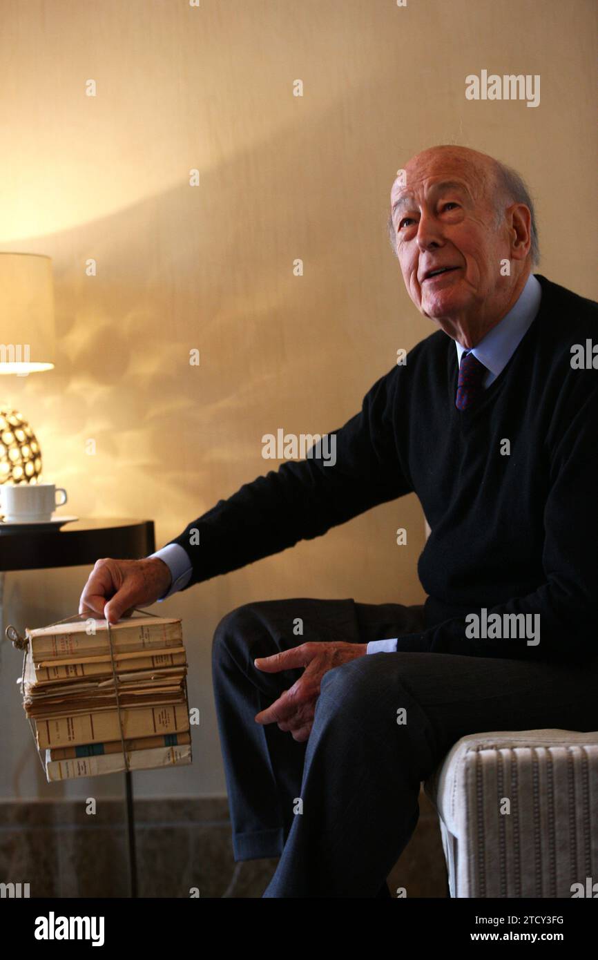 Madrid, 03/26/2010. Interview with Giscard d'Estaing. Image Oscar del ...