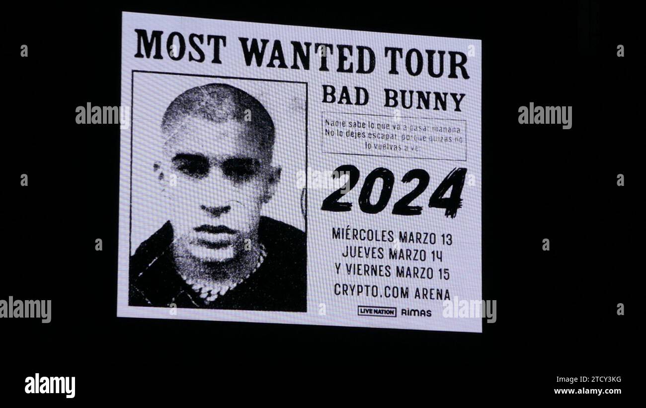 Los Angeles, California, USA 12th December 2023 Bad Bunny Most Wanted ...