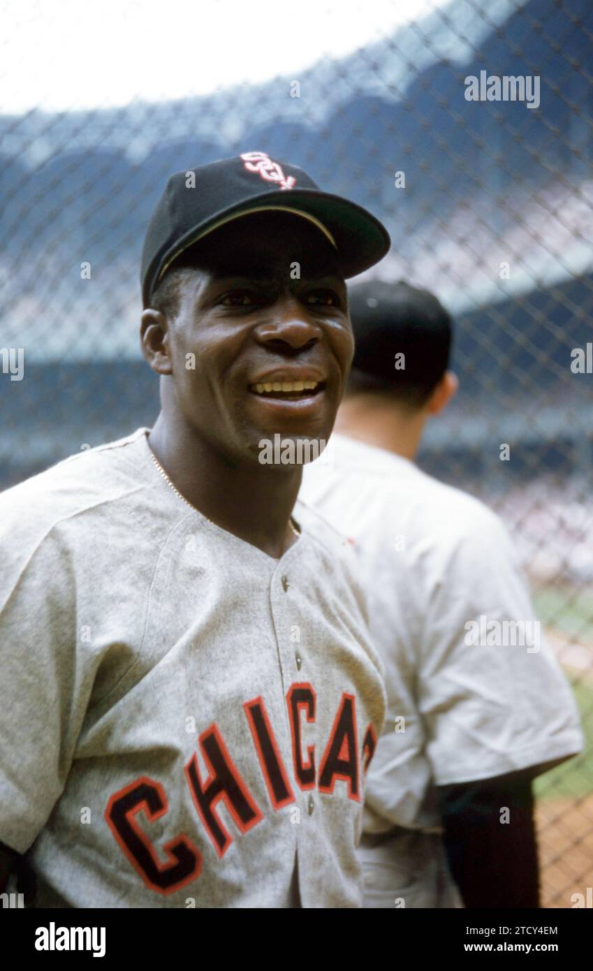 BRONX, NY - JUNE 19: Minnie Minoso #9 of the Chicago White Sox poses ...