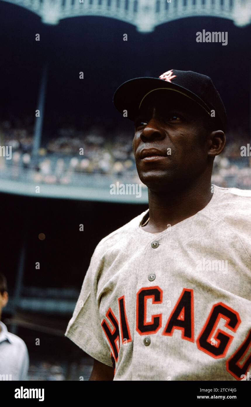 BRONX, NY - JUNE 19: Minnie Minoso #9 of the Chicago White Sox poses ...
