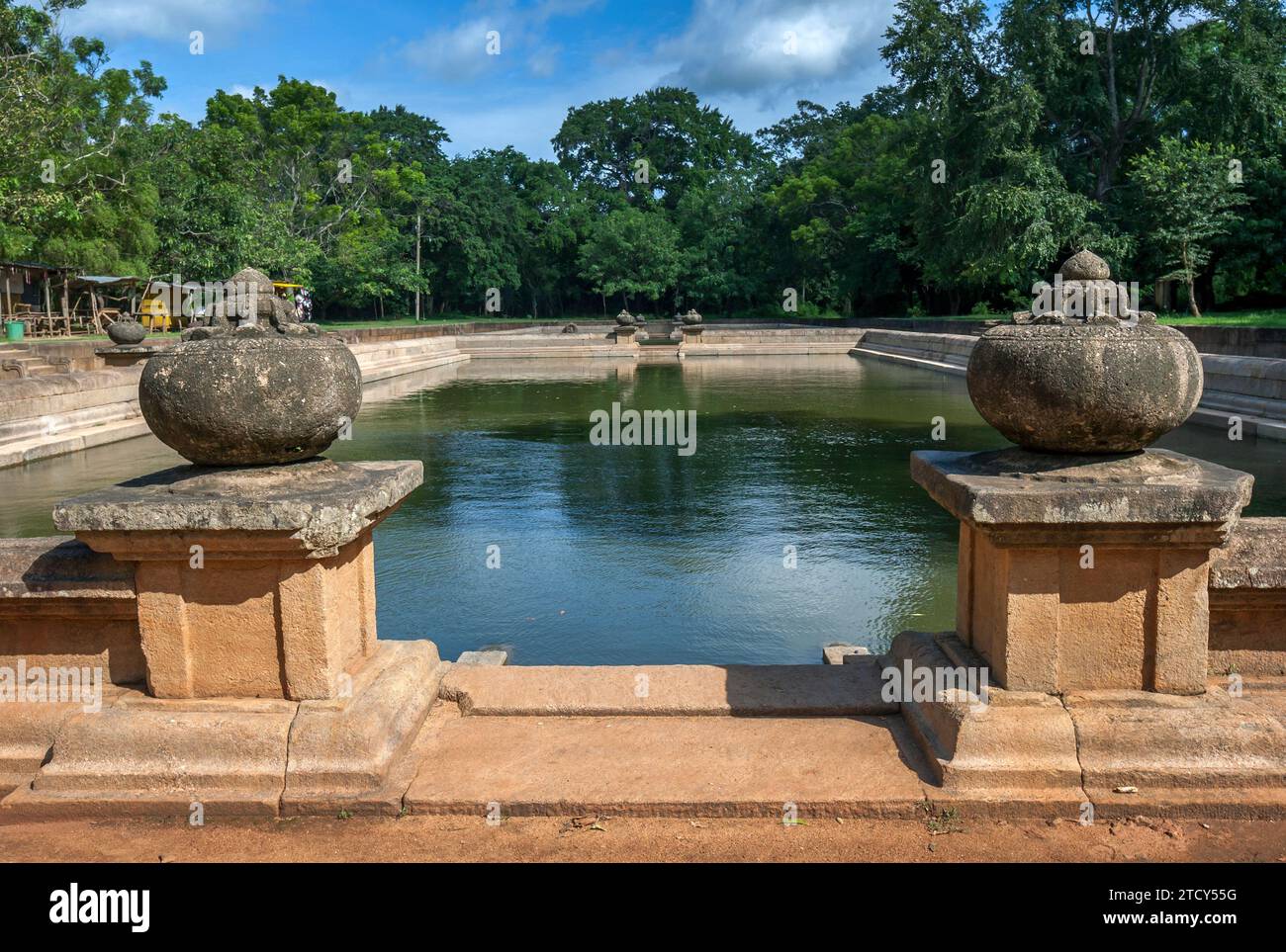 The south pond with stone carved Punkala at the Kuttam Pokuna or Twin ...