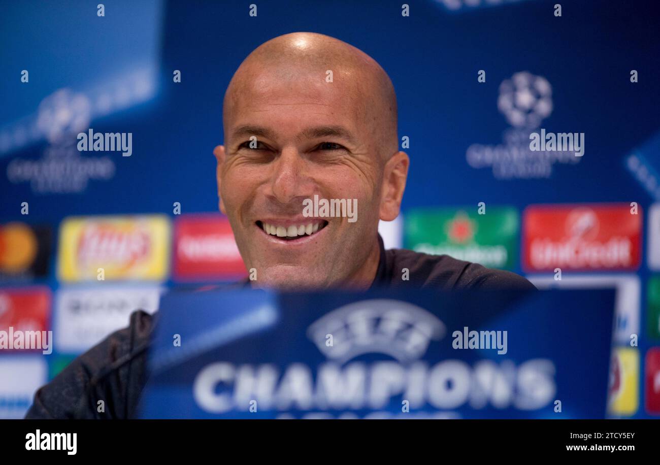 Madrid, 05/30/2017. Press conference by Zinedine Zidane, Real Madrid ...