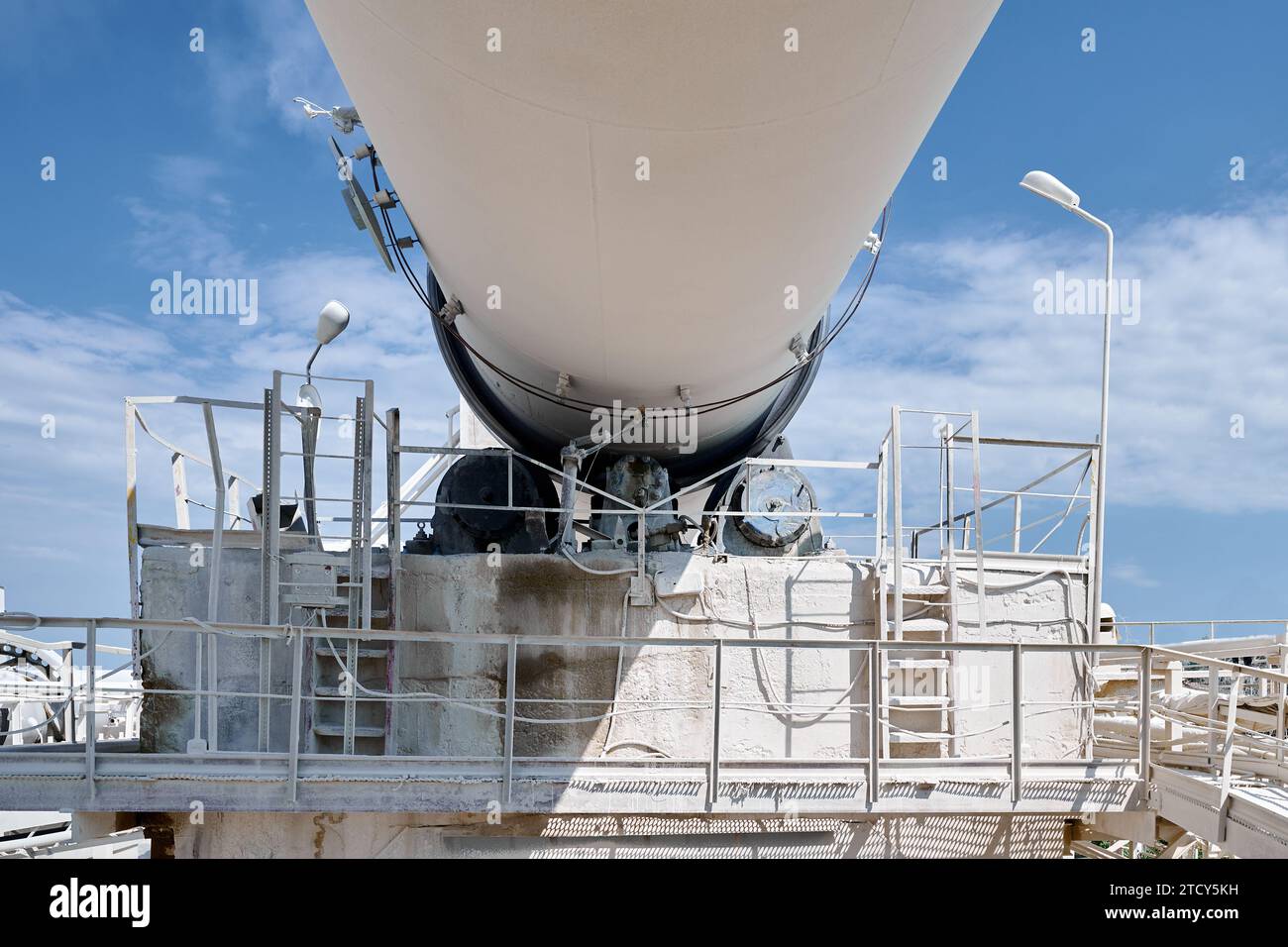 Limestone burning rotary furnace as pipe at industrial plant Stock ...