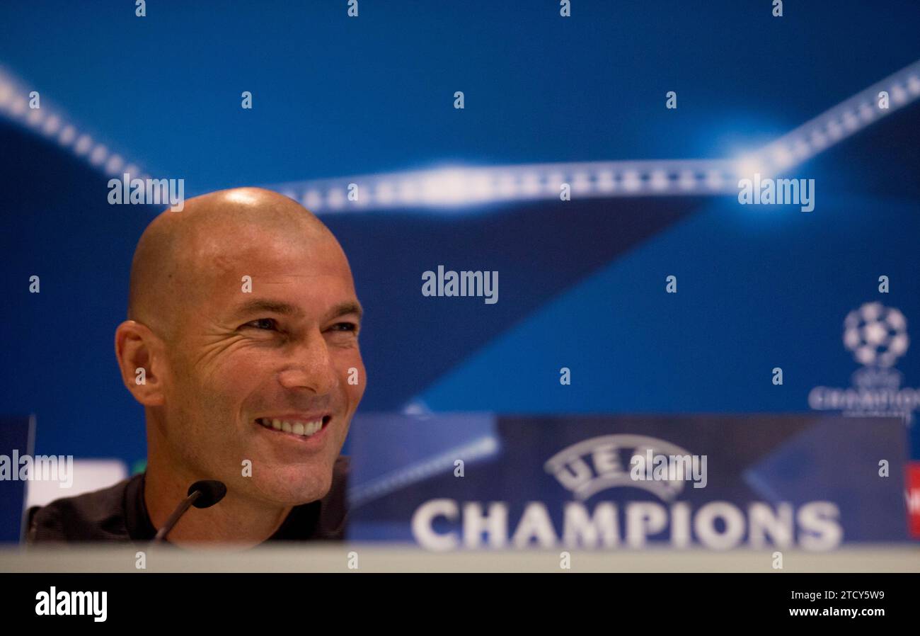 Madrid, 05/30/2017. Press conference by Zinedine Zidane, Real Madrid coach. Photo: Ignacio Gil ...