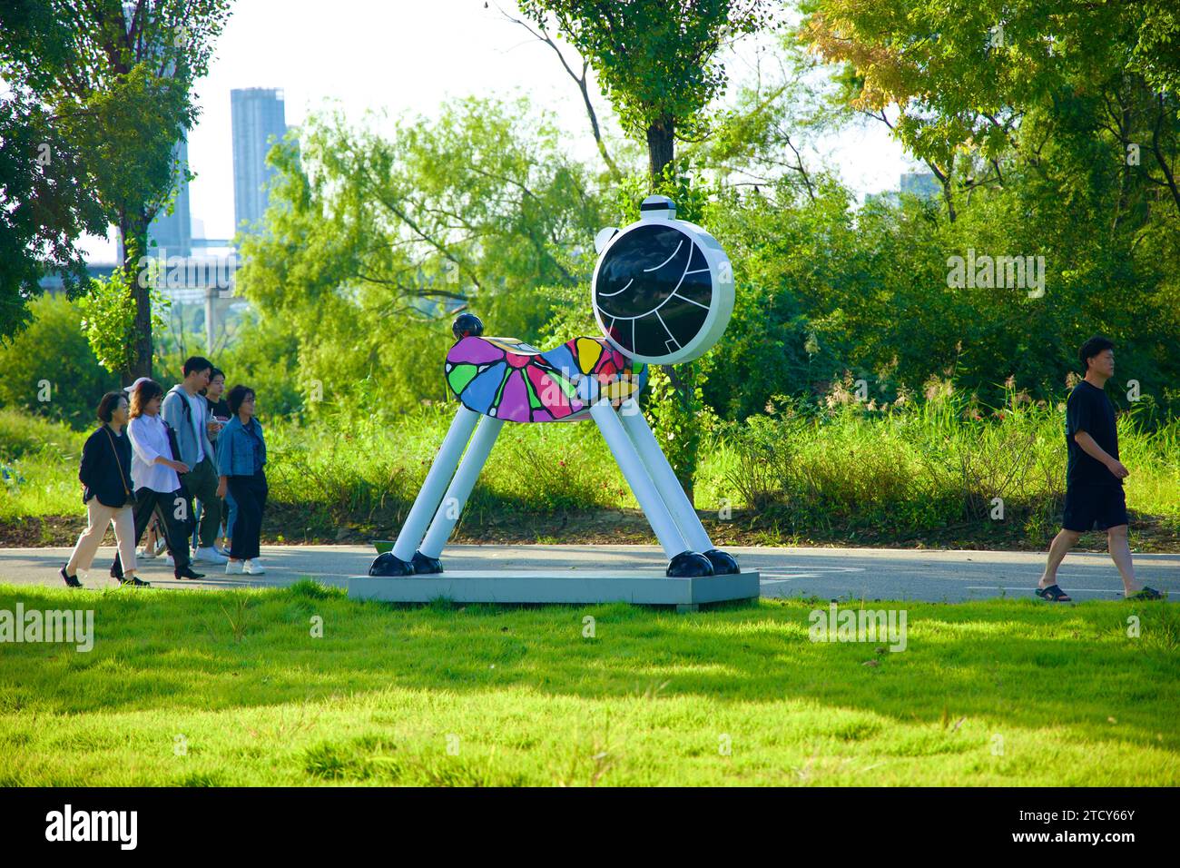 Seoul, South Korea - October 1, 2023: A playful sculpture from the Han ...