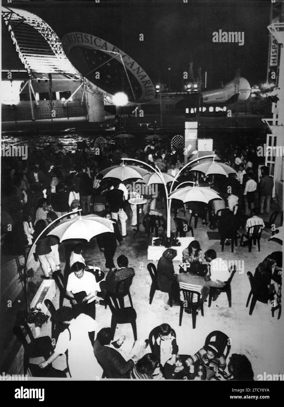 Seville, October 1992. Universal Exhibition of Seville 1992. Atmosphere ...
