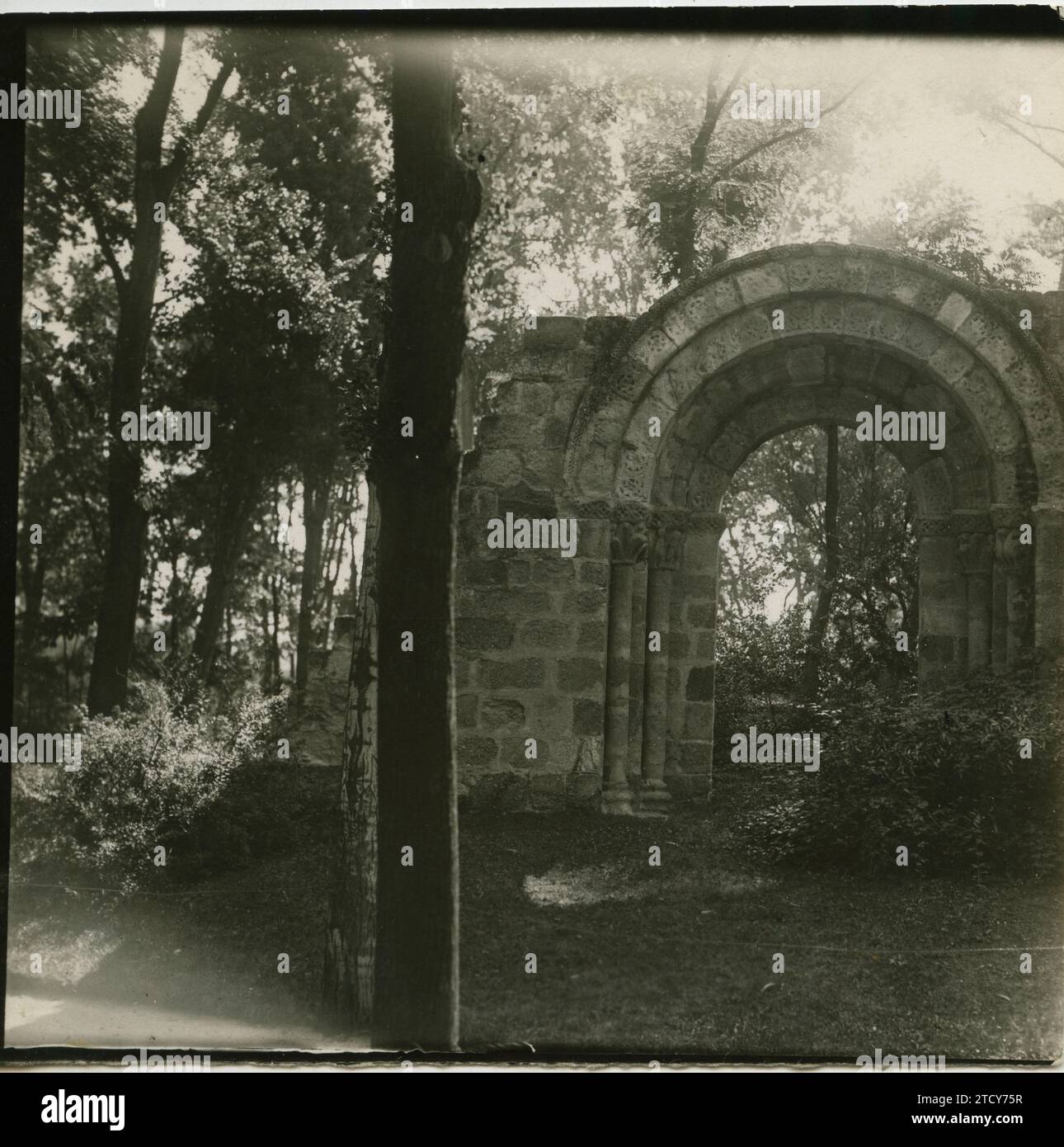 Madrid, October 1930. Remains of a temple from the 9th century, which ...