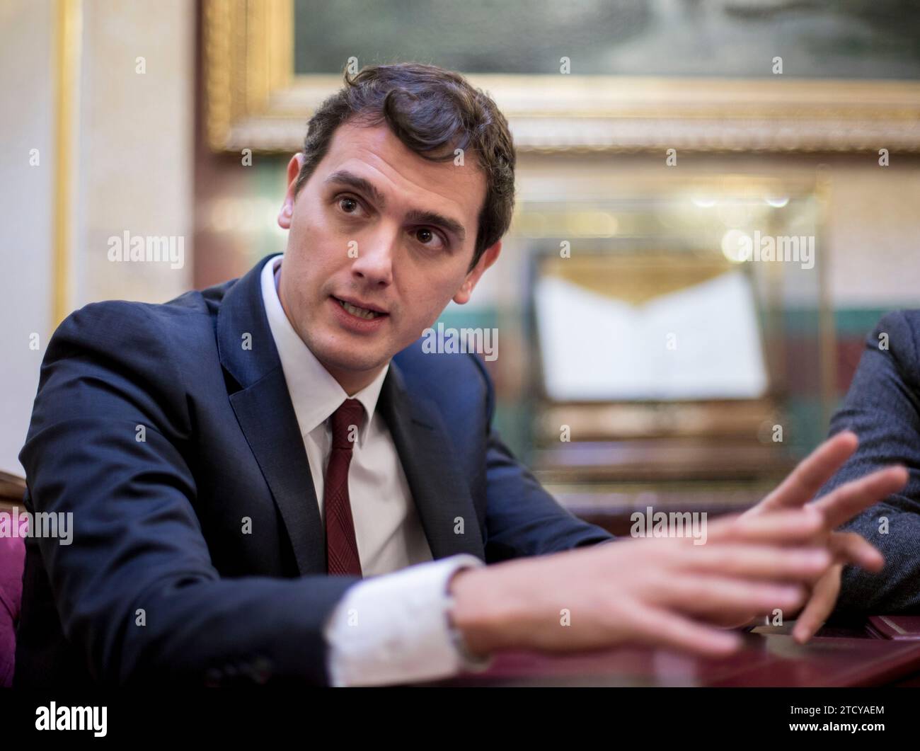 Madrid, 01/19/2016. Interview with Albert Rivera from Ciudadanos, in the Congress of Deputies ...