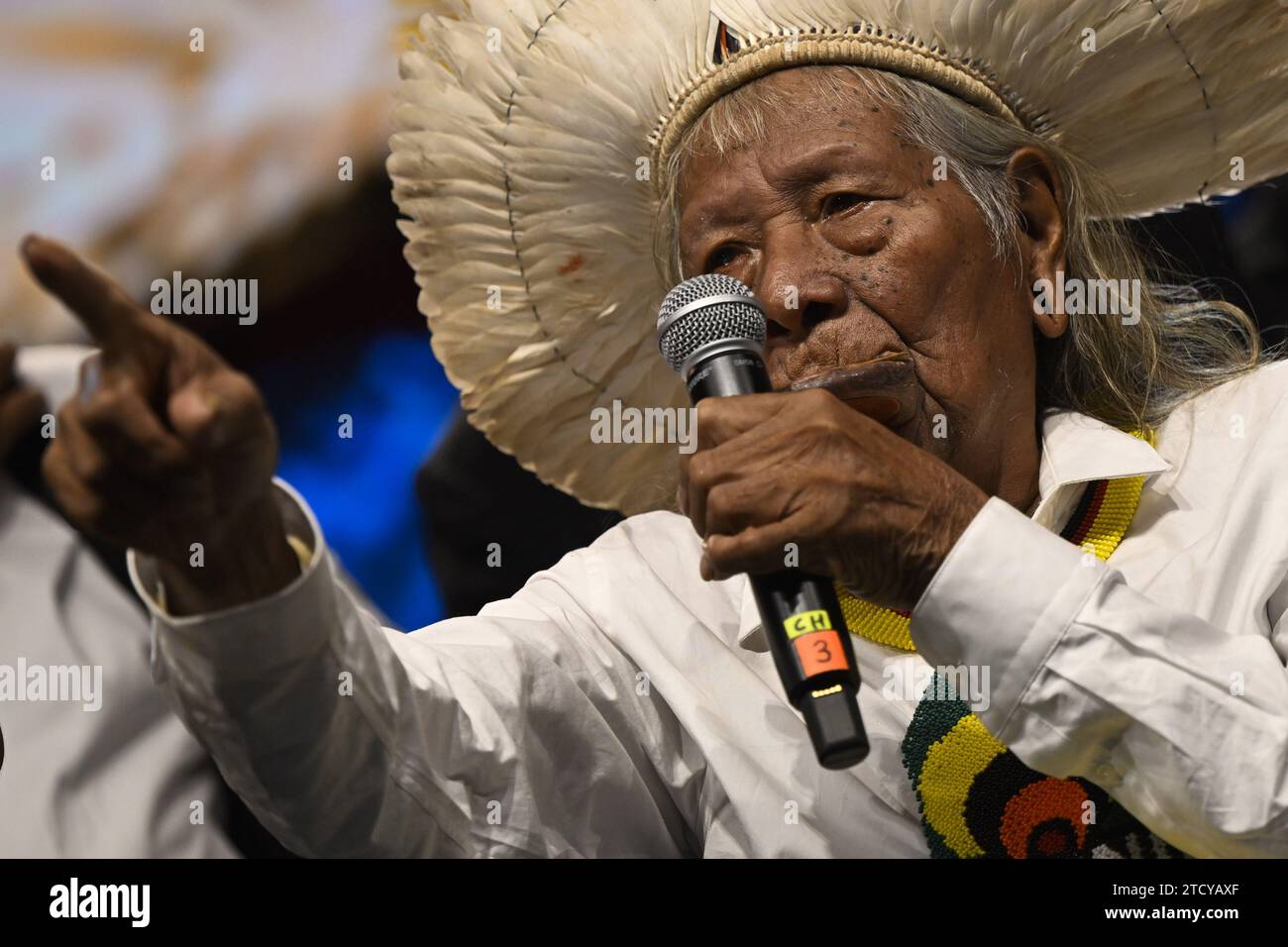 DF - BRASILIA - 15/12/2023 - BRASILIA, FESTIVAL The indigenous chief of ...