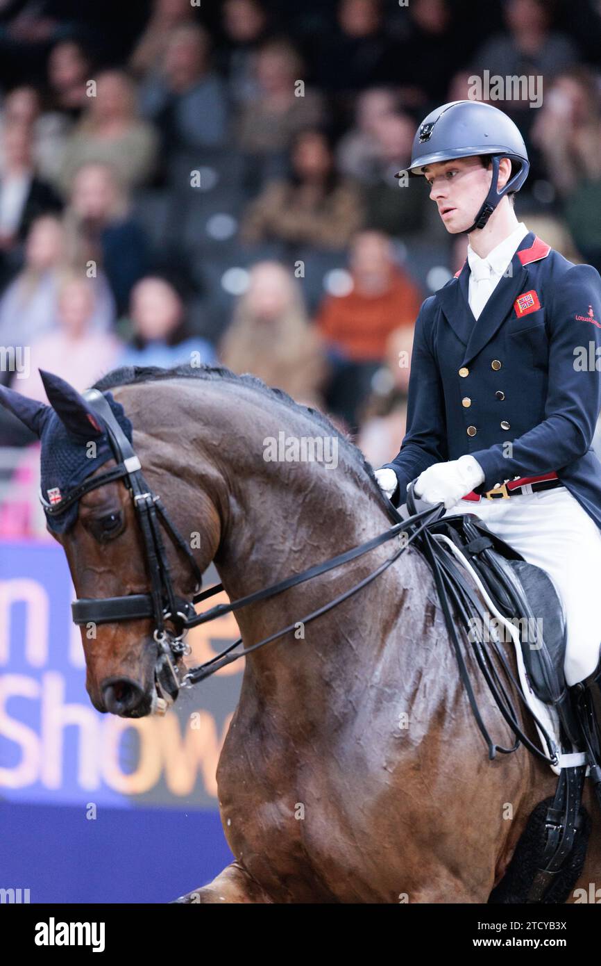 Lewis Carrier of Great Britain with Diego V during the FEI Dressage World Cup Freestyle at the ...
