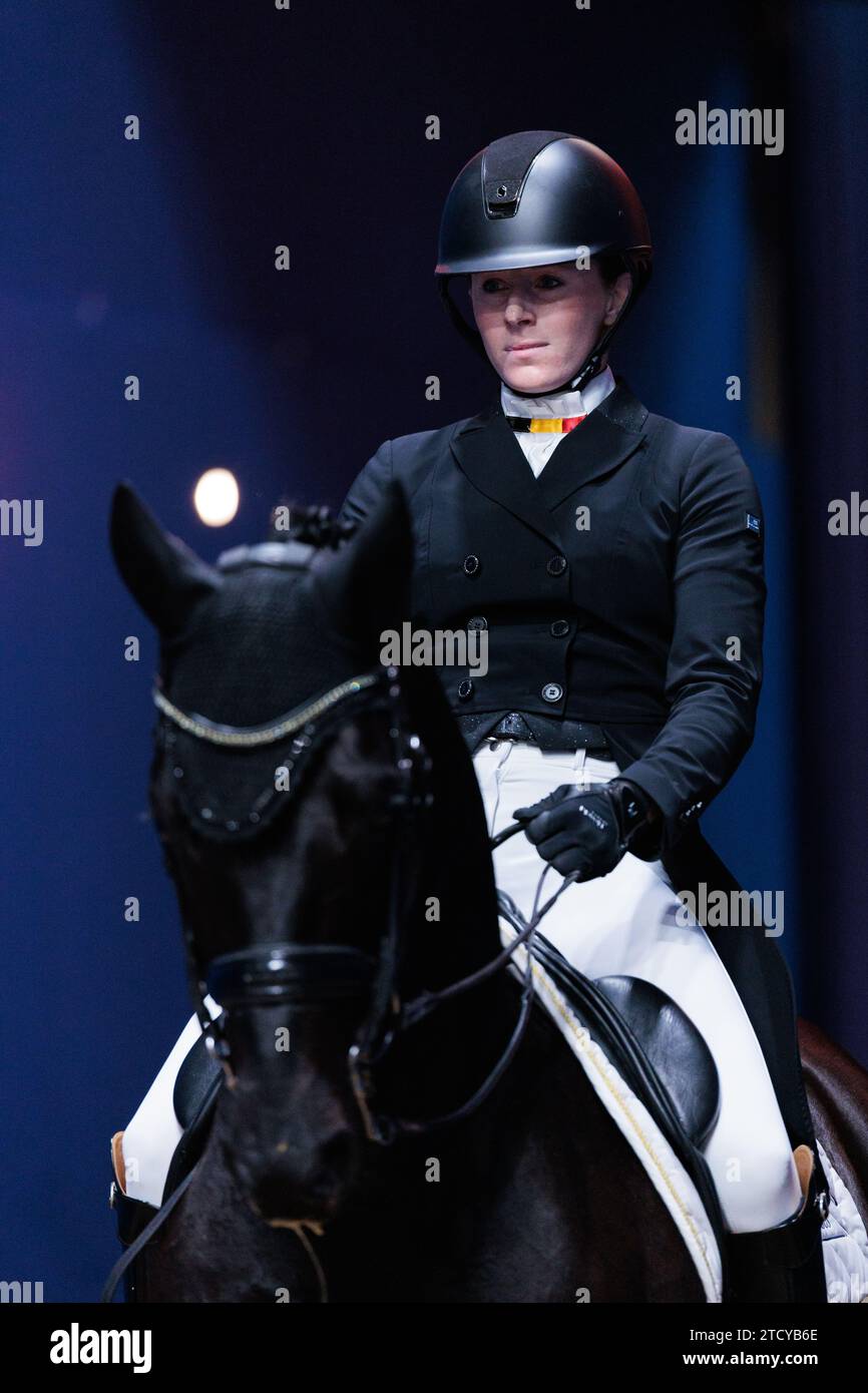 Flore de Winne of Belgium with Flynn FRH during the FEI Dressage World ...