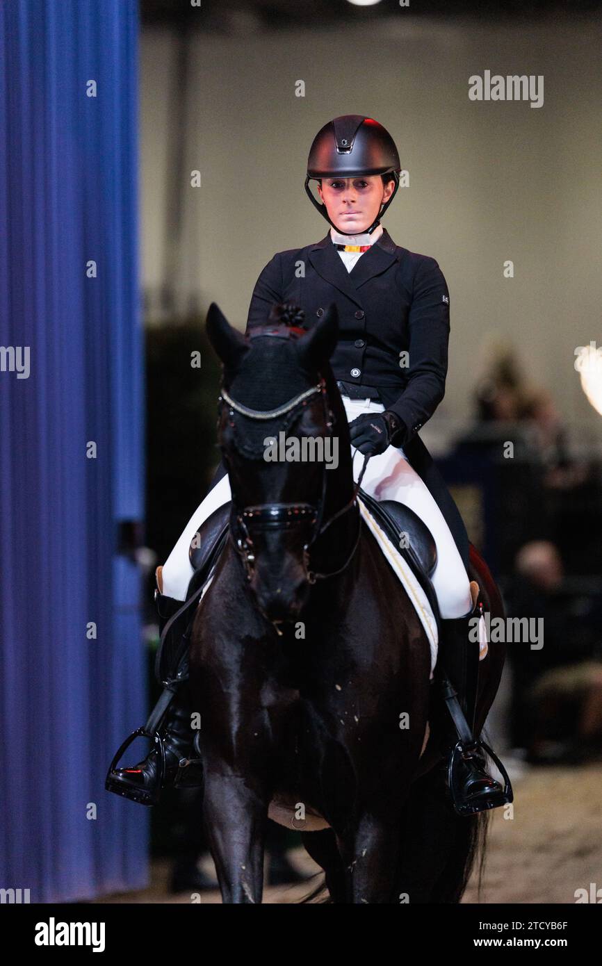 Flore de Winne of Belgium with Flynn FRH during the FEI Dressage World ...