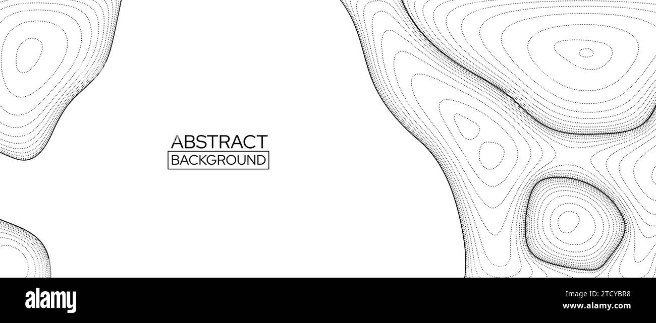 Topographic contour map concept. Black and white abstract line ...