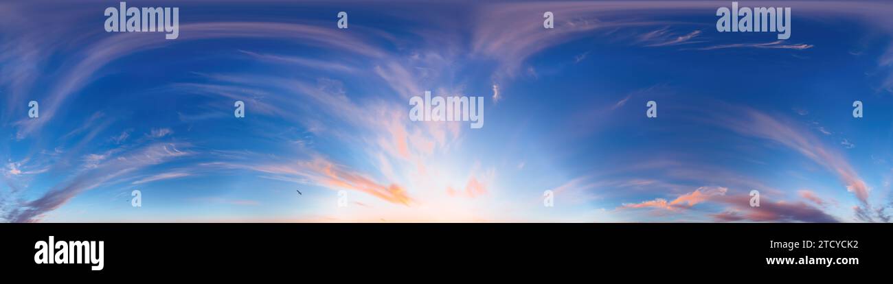 360 hdr equirectangular panorama, colorful sunset sky, Cirrus clouds ...