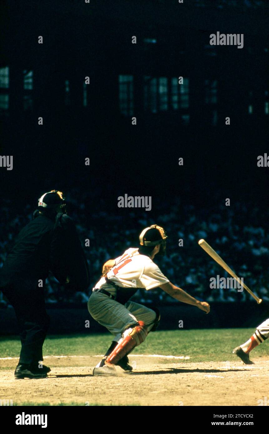 FL - MARCH, 1956: General view of a baseball bat in the air during an ...