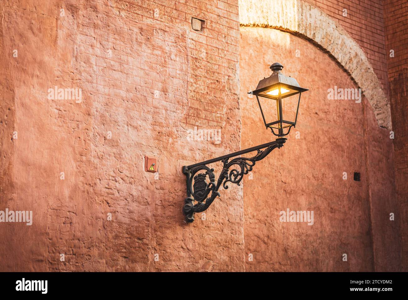 Classic street lamp with new LED's, historical city enter, Lima, Peru ...