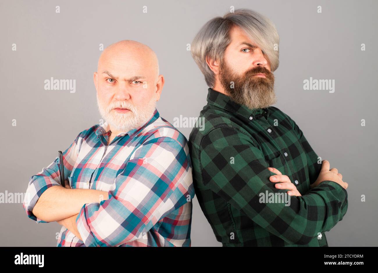 Generation concept. Old father and son. Older younger generations. Two ...