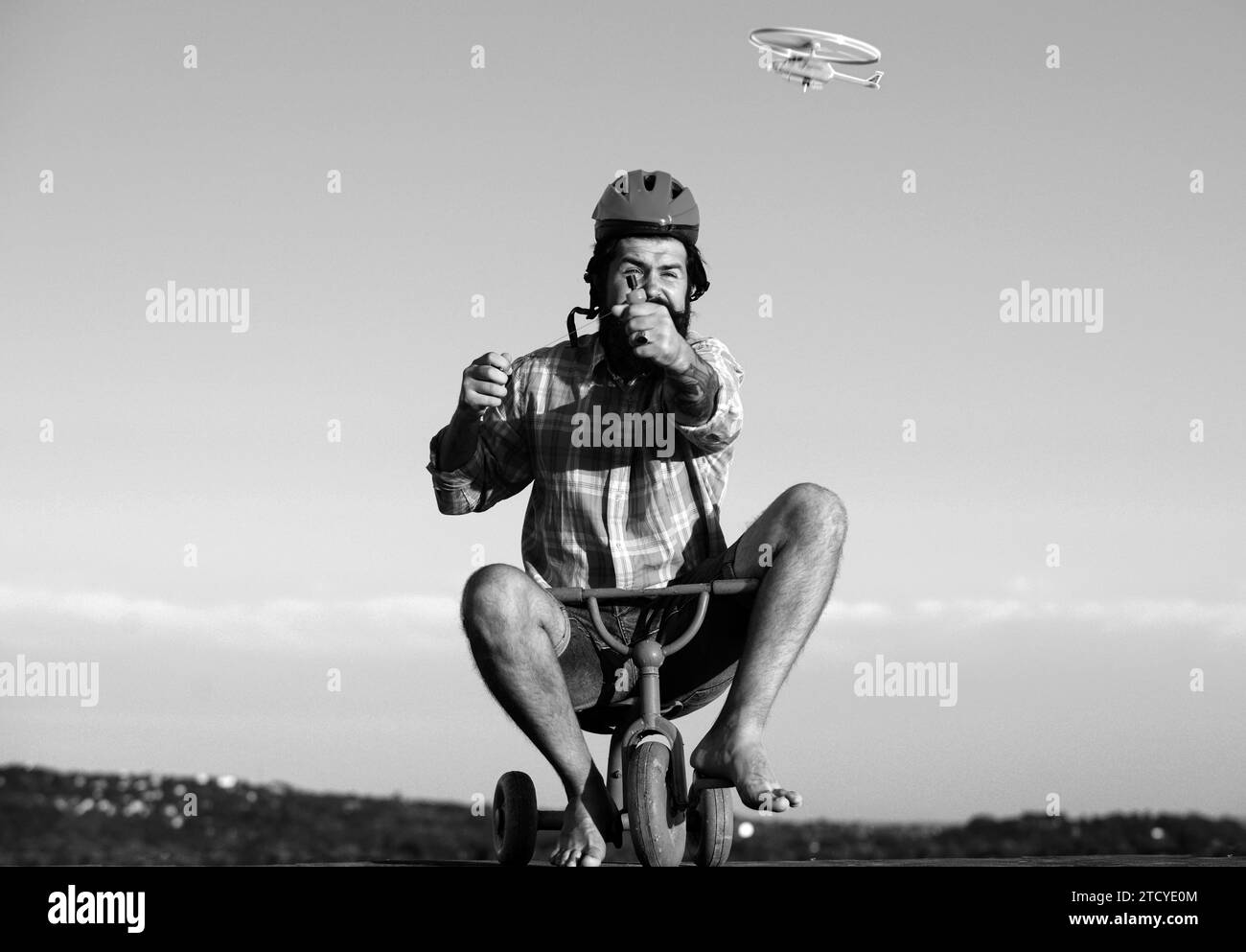 Funny bike rider Black and White Stock Photos & Images - Alamy