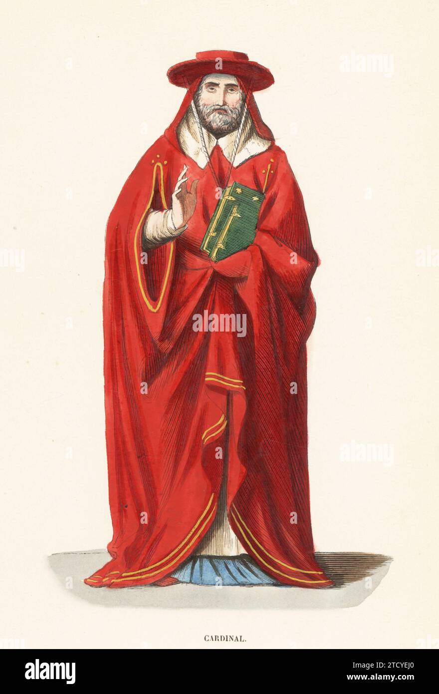 Costume of a Roman Catholic Cardinal, 15th century. In scarlet hat ...