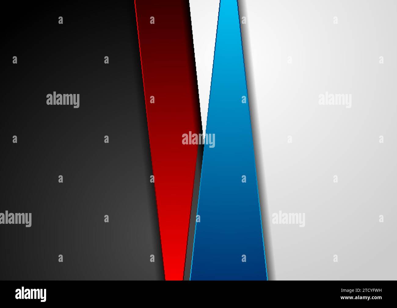 High contrast abstract geometric tech background with red blue stripes ...