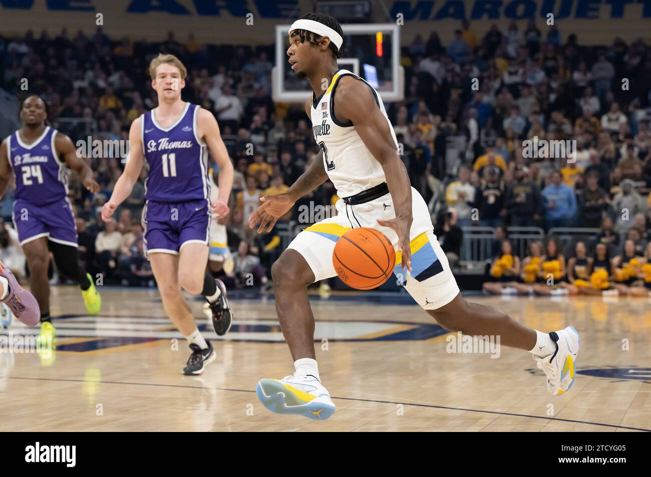 December 14, 2023: Marquette Golden Eagles guard Chase Ross (2) drives ...