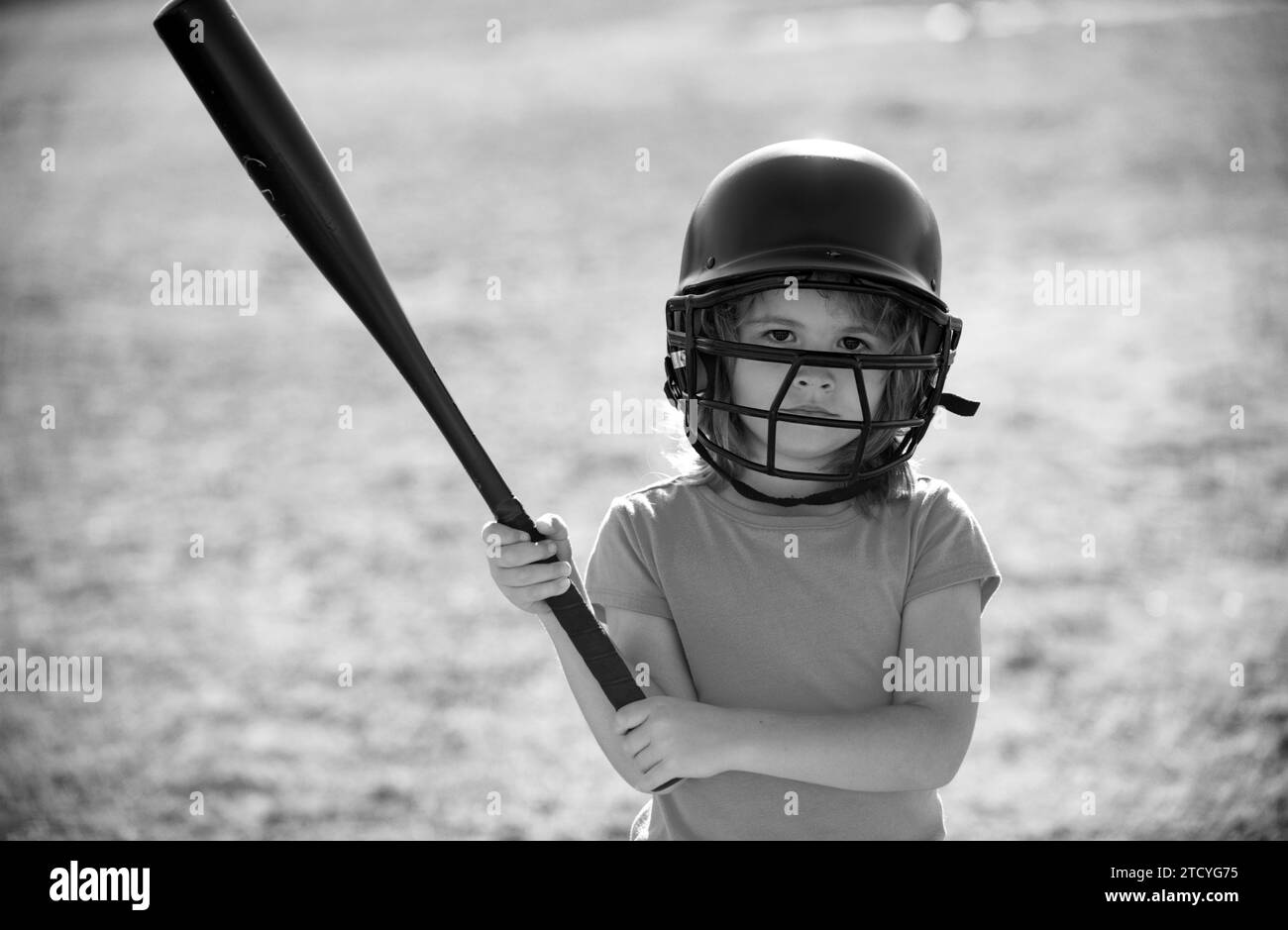 Child playing Baseball. Batter in youth league getting a hit. Boy kid ...