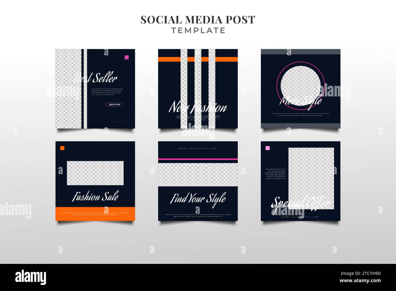 Collection of Social Media Post Templates for Fashion Sale Stock Vector ...