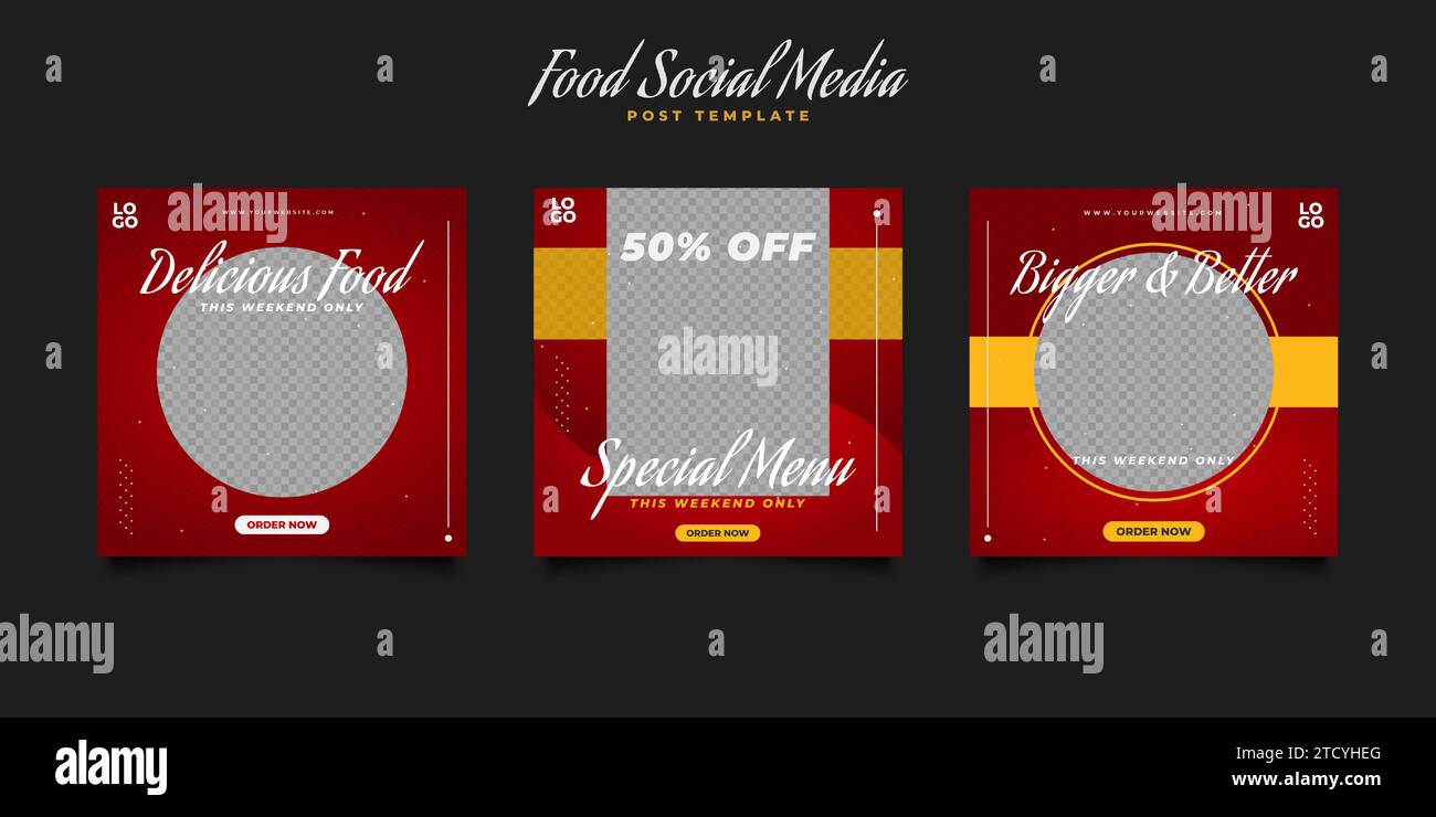 Culinary Social Media Post Template for Restaurant Promotion. Food Menu ...