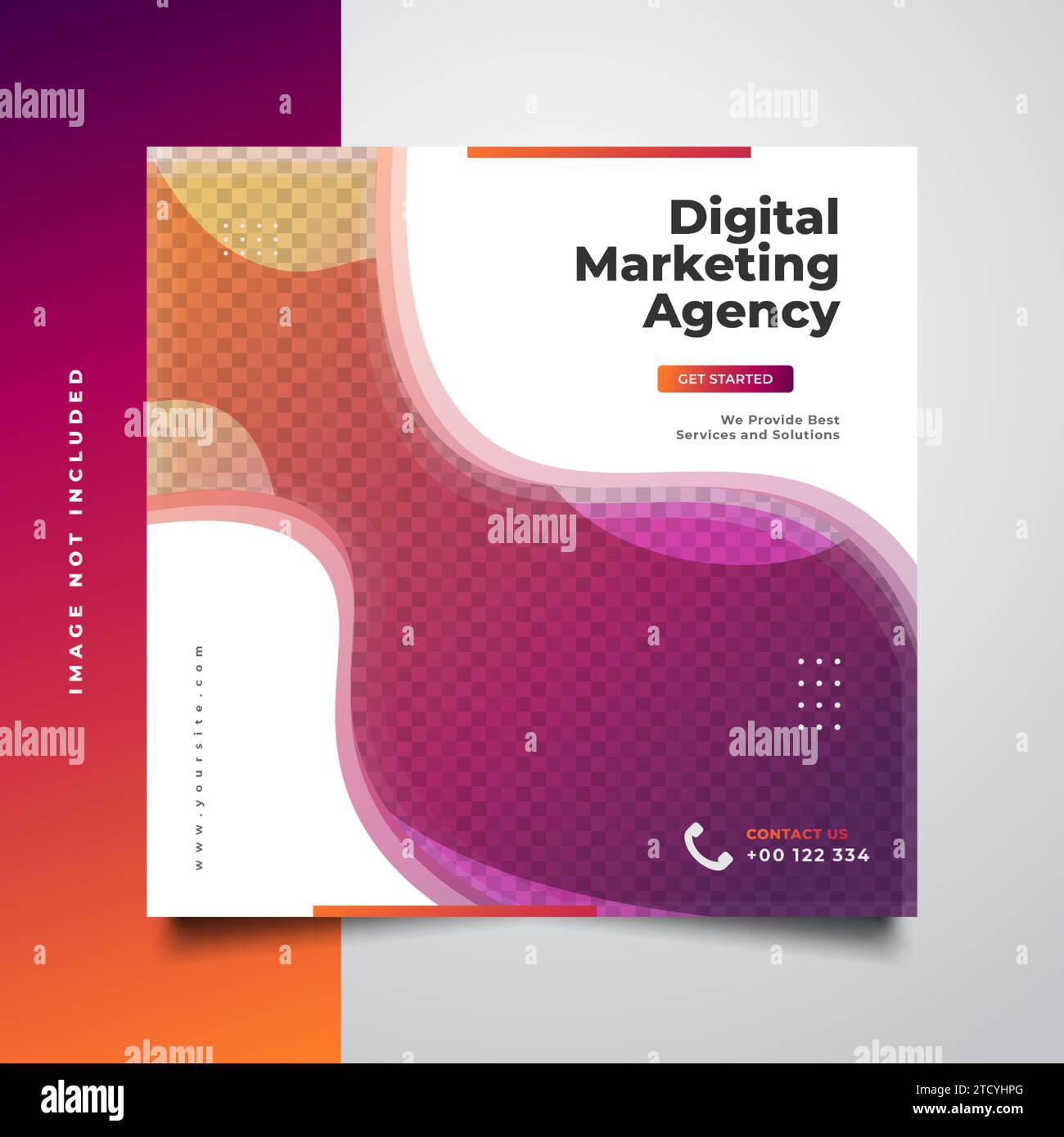 Digital marketing agency social media post template in colorful and dynamic concept Stock Vector ...