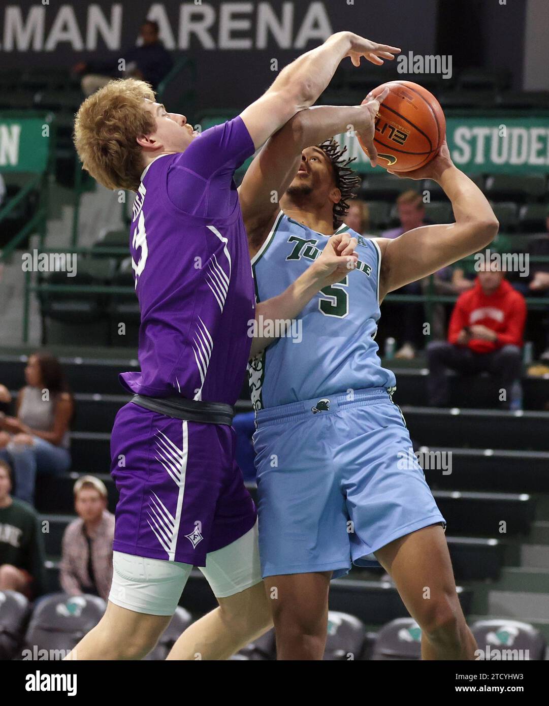 New Orleans, USA. 14th Dec, 2023. Furman Paladins forward Garrett Hien ...