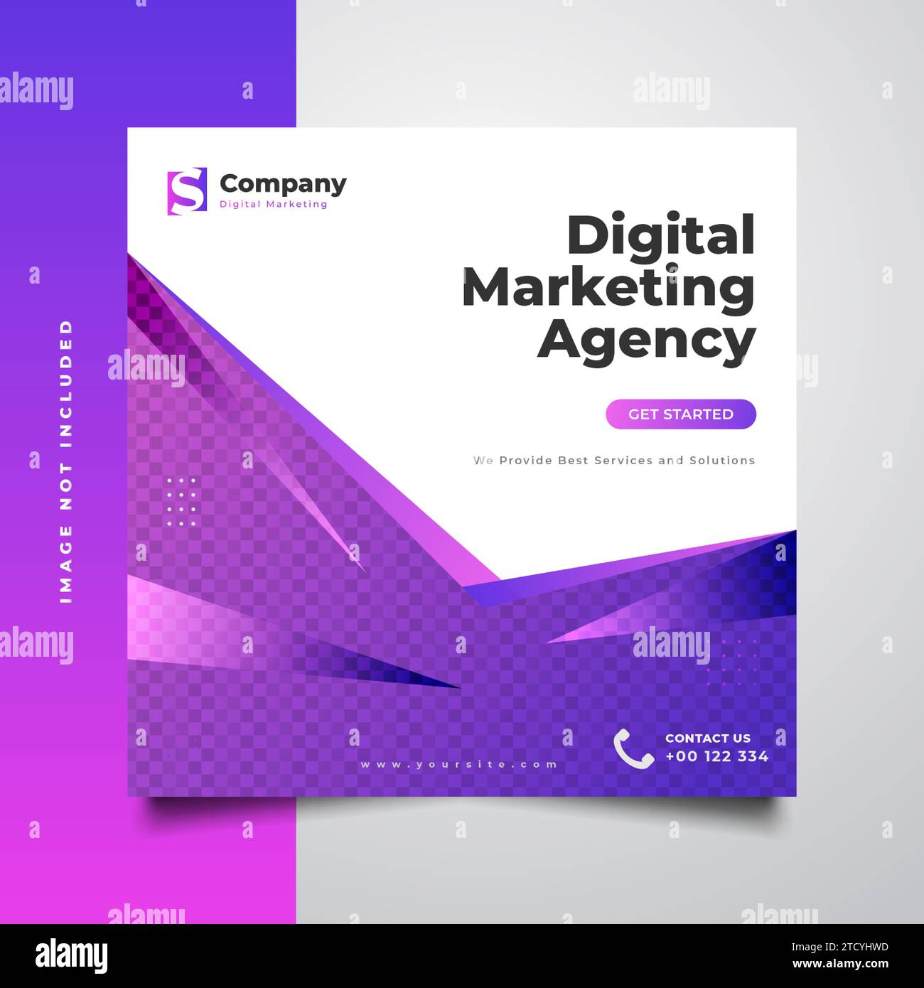 Digital marketing agency social media post template in colorful and dynamic concept Stock Vector ...