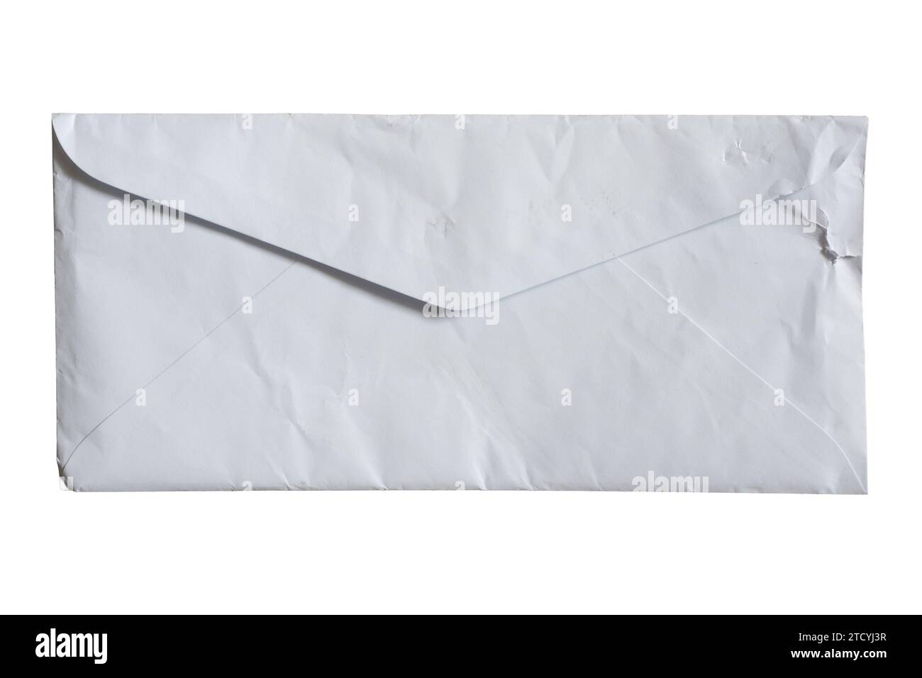 Old white envelope on white background with clipping path Stock Photo - Alamy
