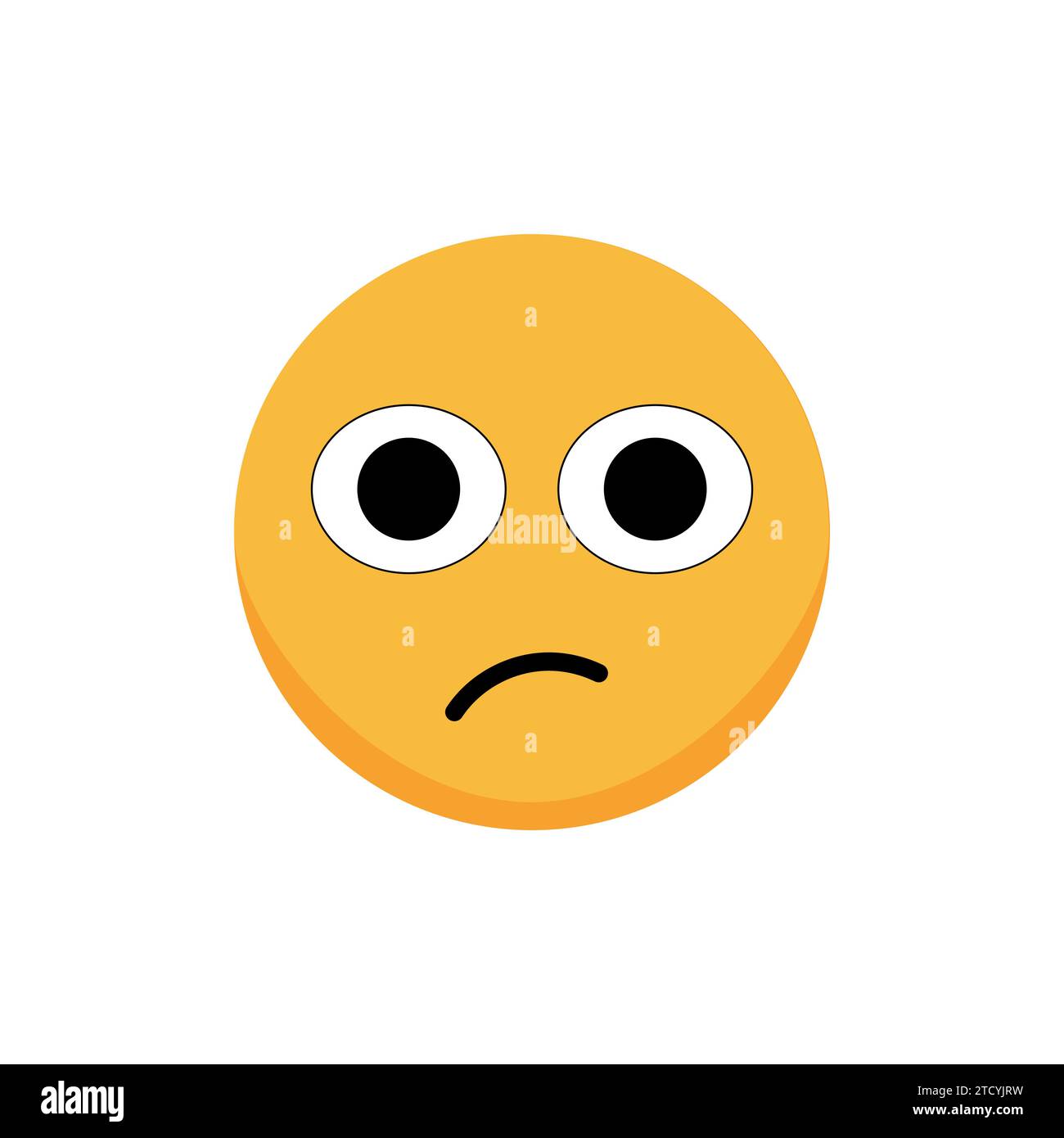 Distressed emoticon. Cartoon emoji. Flat vector illustration Stock ...