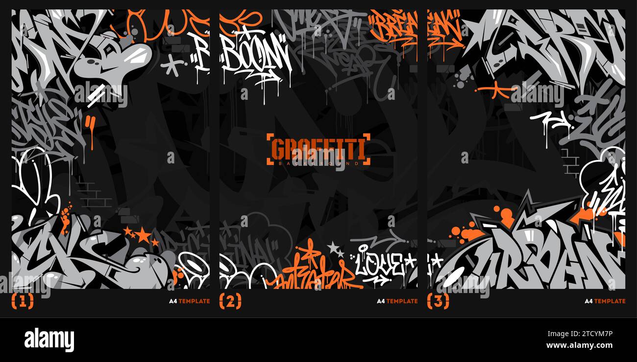 Dark Grey Abstract Urban Style Hiphop Graffiti Street Art Vector ...
