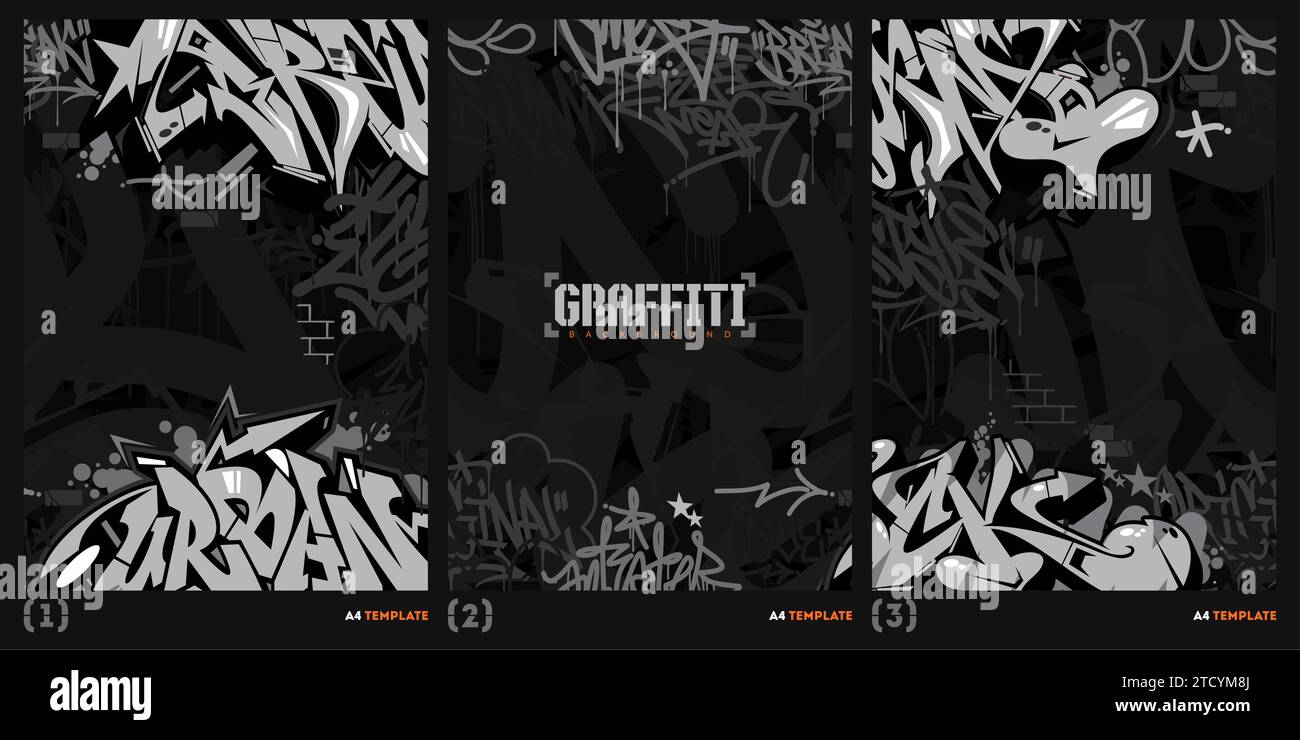 Dark Grey Abstract Urban Style Hiphop Graffiti Street Art Vector ...