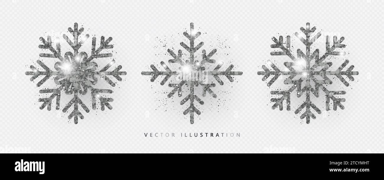 Snowflakes falling glittering shiny snowfall hi-res stock photography ...