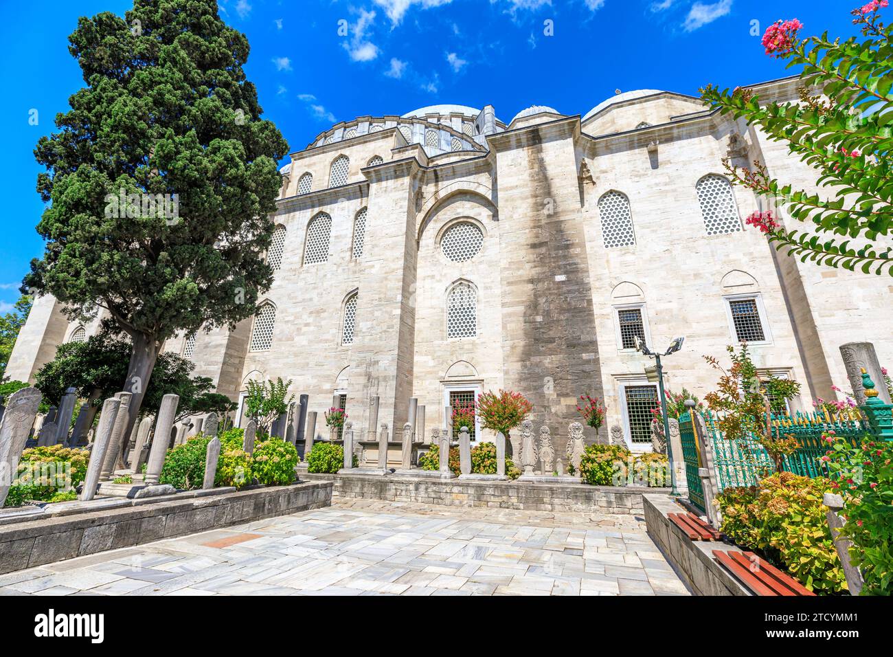 Suleymaniye Mosque's courtyard stands as an architectural marvel, a ...