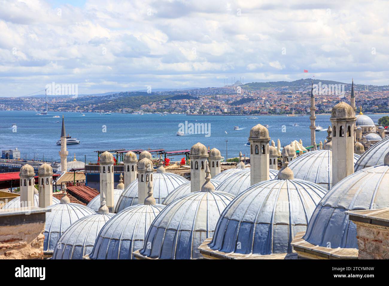 Istanbul cityscape in Suleymaniye Mosque in Turkey. Grand mosque ...