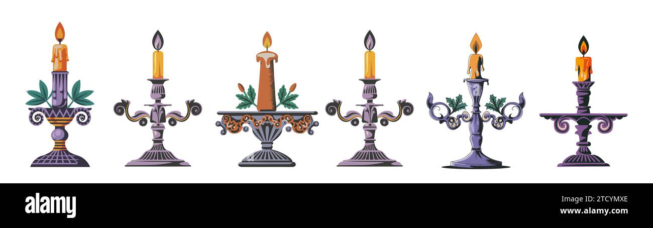 Religious candlestick Stock Vector Images - Alamy