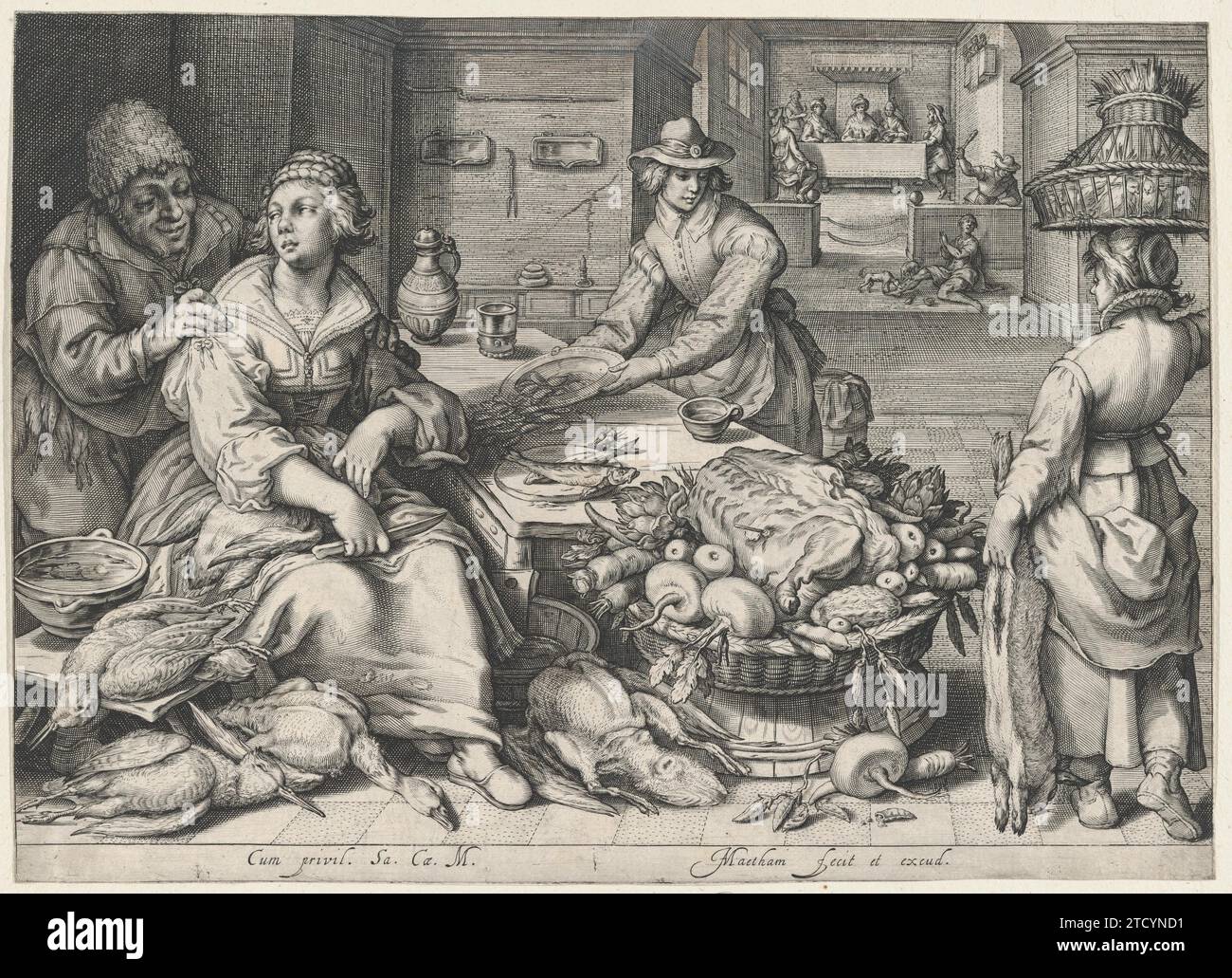 Kitchen Scene with a Maid Drawing Poultry, the Parable of the Rich Man ...