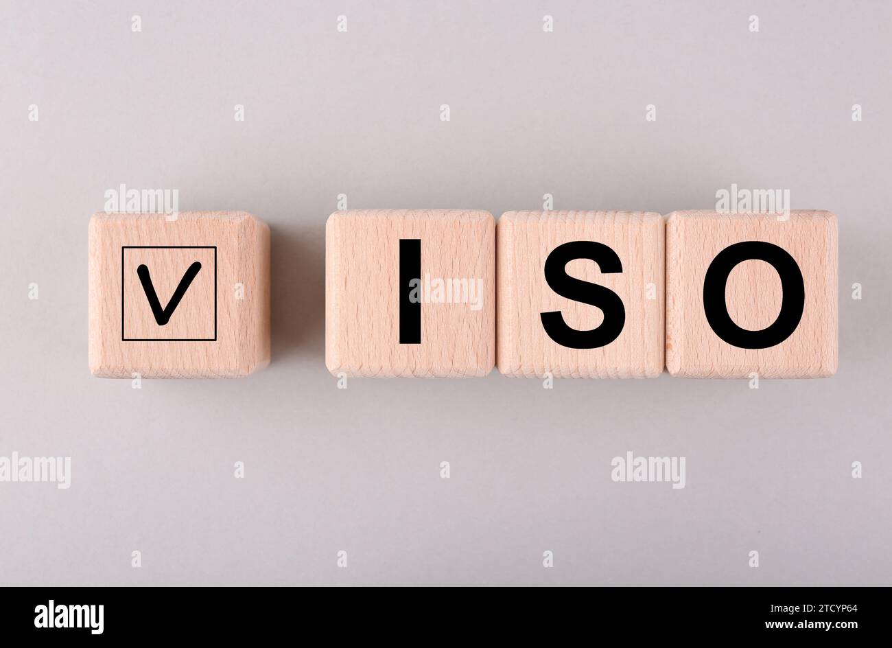 International Organization for Standardization. Wooden cubes with check ...